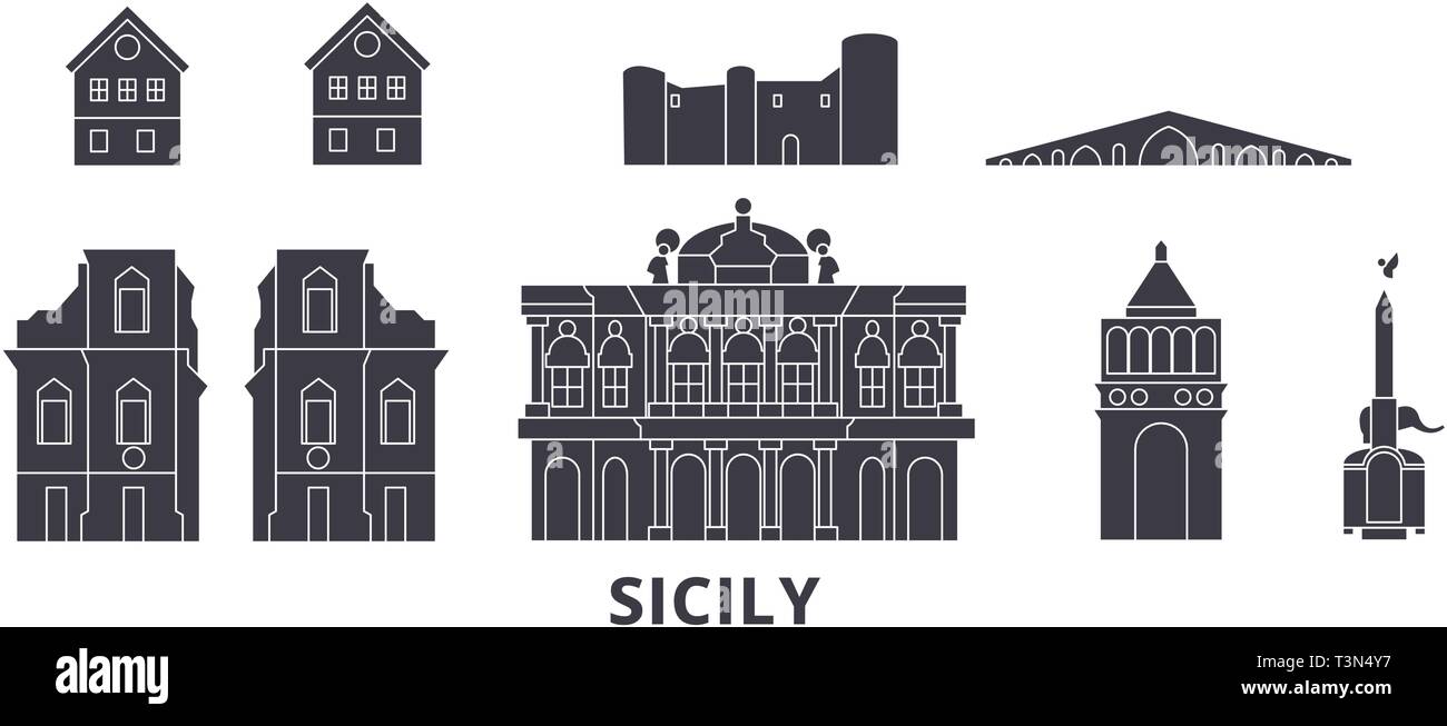 Greek town of sicily Stock Vector Images - Alamy