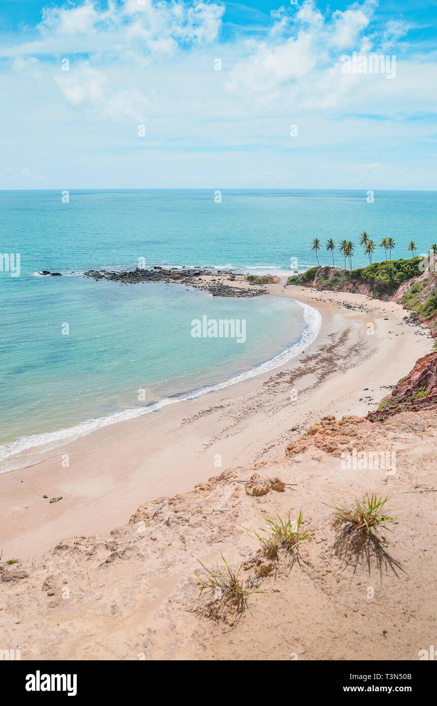 Top view of Praia de Tabatinga at Costa do Conde, Conde PB, Brazil ...