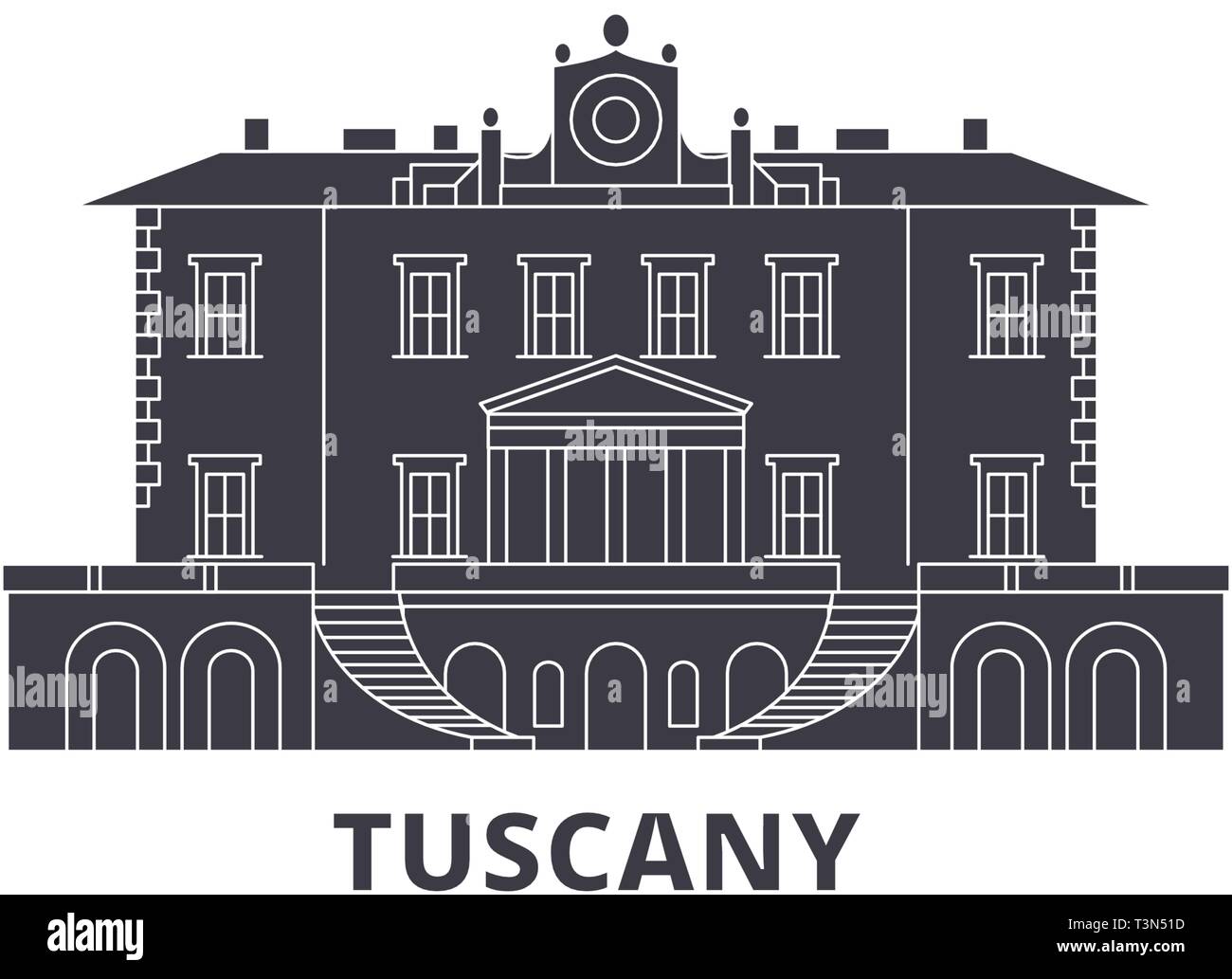 Italy, Tuscany, Medici Villas And Gardens flat travel skyline set ...