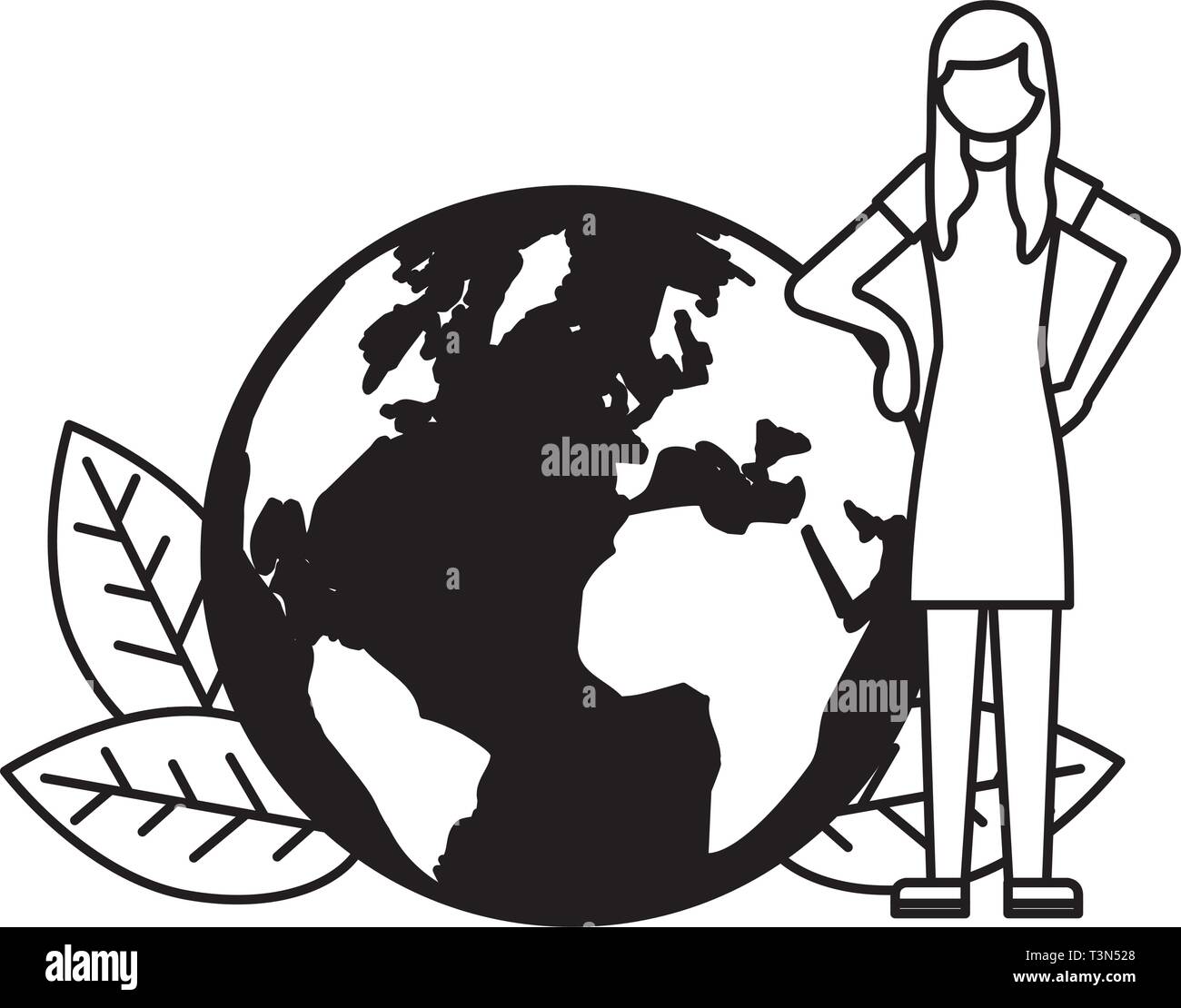 woman and planet earth Stock Vector Image & Art - Alamy
