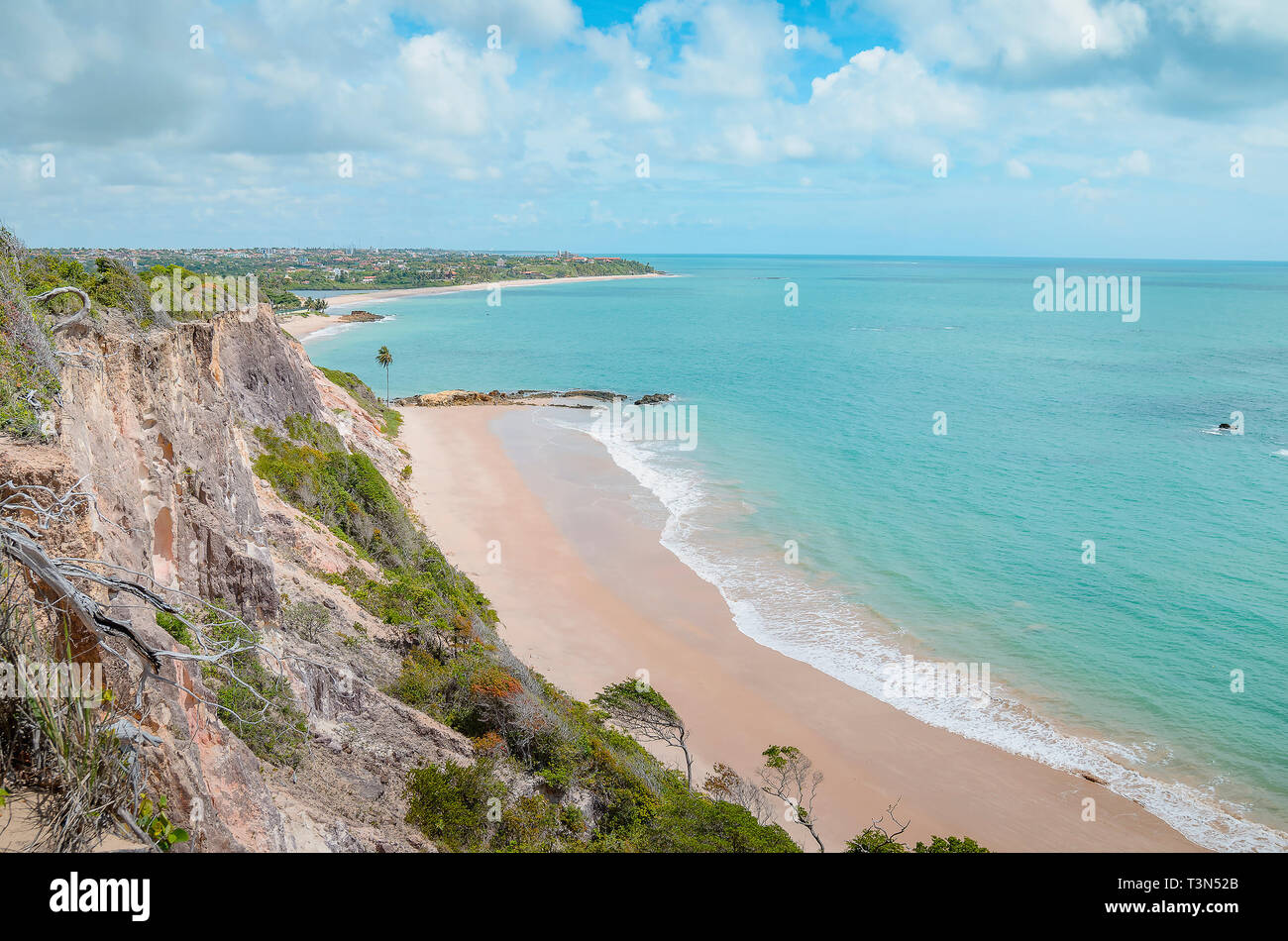 Top view of Praia de Tabatinga at Costa do Conde, Conde PB, Brazil ...