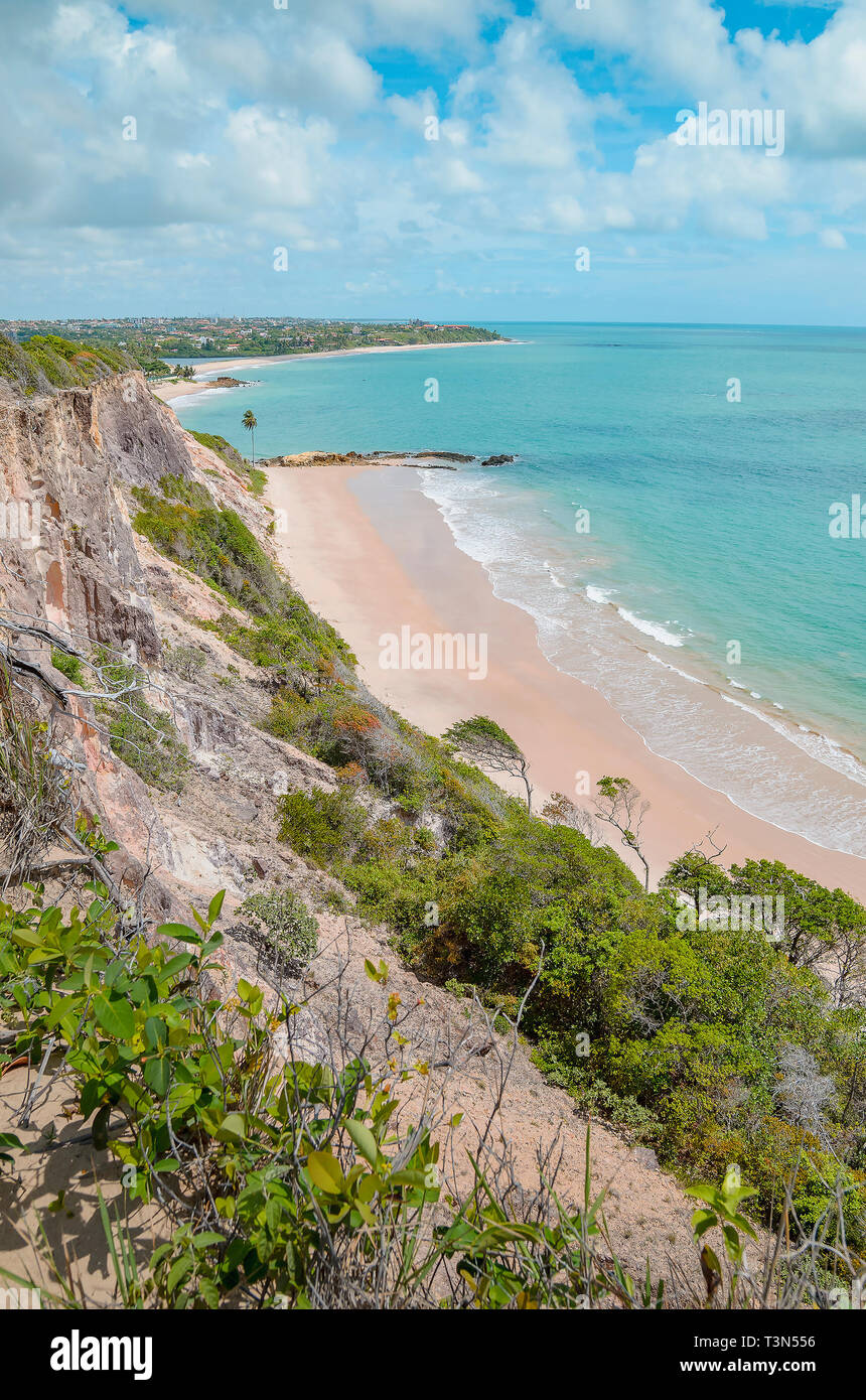 Top view of Praia de Tabatinga at Costa do Conde, Conde PB, Brazil ...