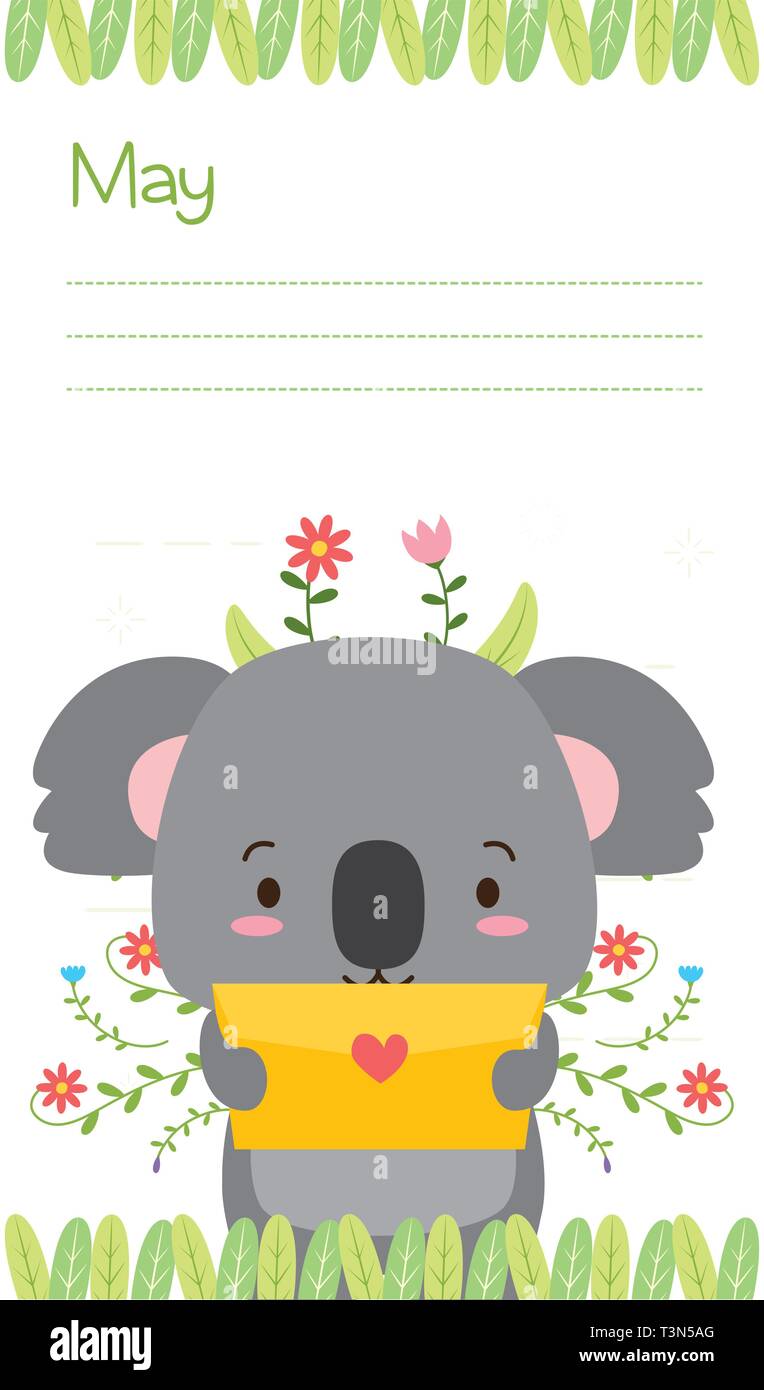 cute animals calendar Stock Vector Image & Art - Alamy