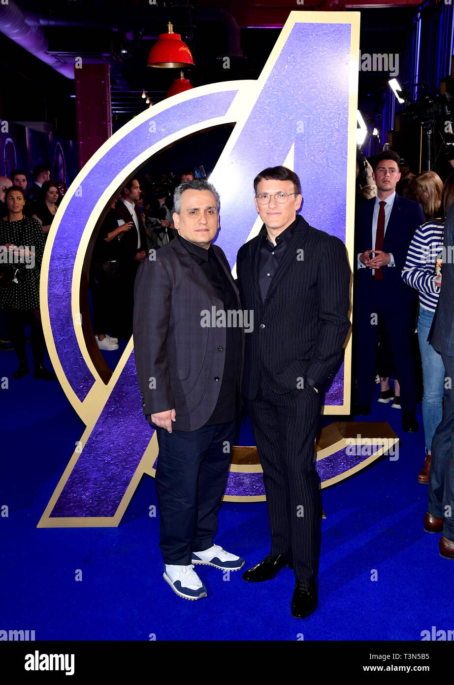 Joe Russo (left) and Anthony Russo attending the Avengers: Endgame fan ...