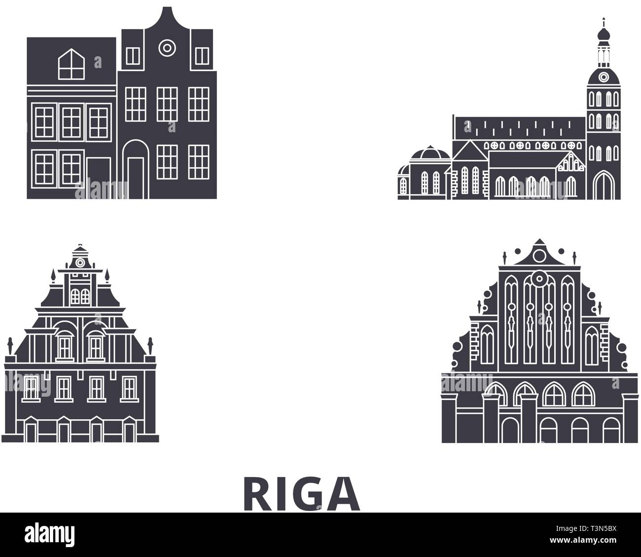 Aerial view of the old town riga Stock Vector Images - Alamy