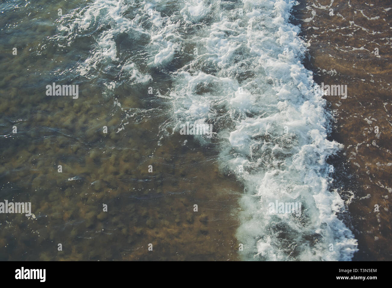 Top view sea wave applied with deep gray warm tone color Stock Photo ...