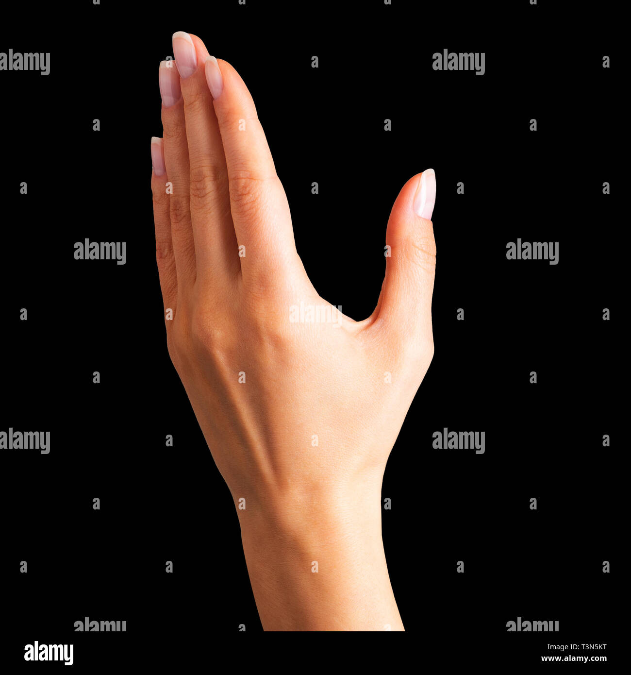 Woman hand showing picking up pose or holding Stock Photo - Alamy