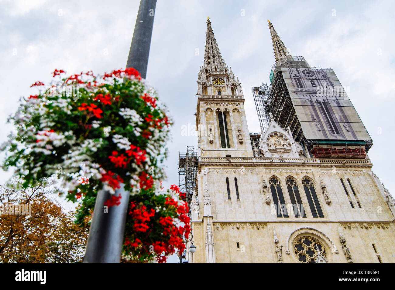 cathedral of zagreb old european gothic church Stock Photo - Alamy