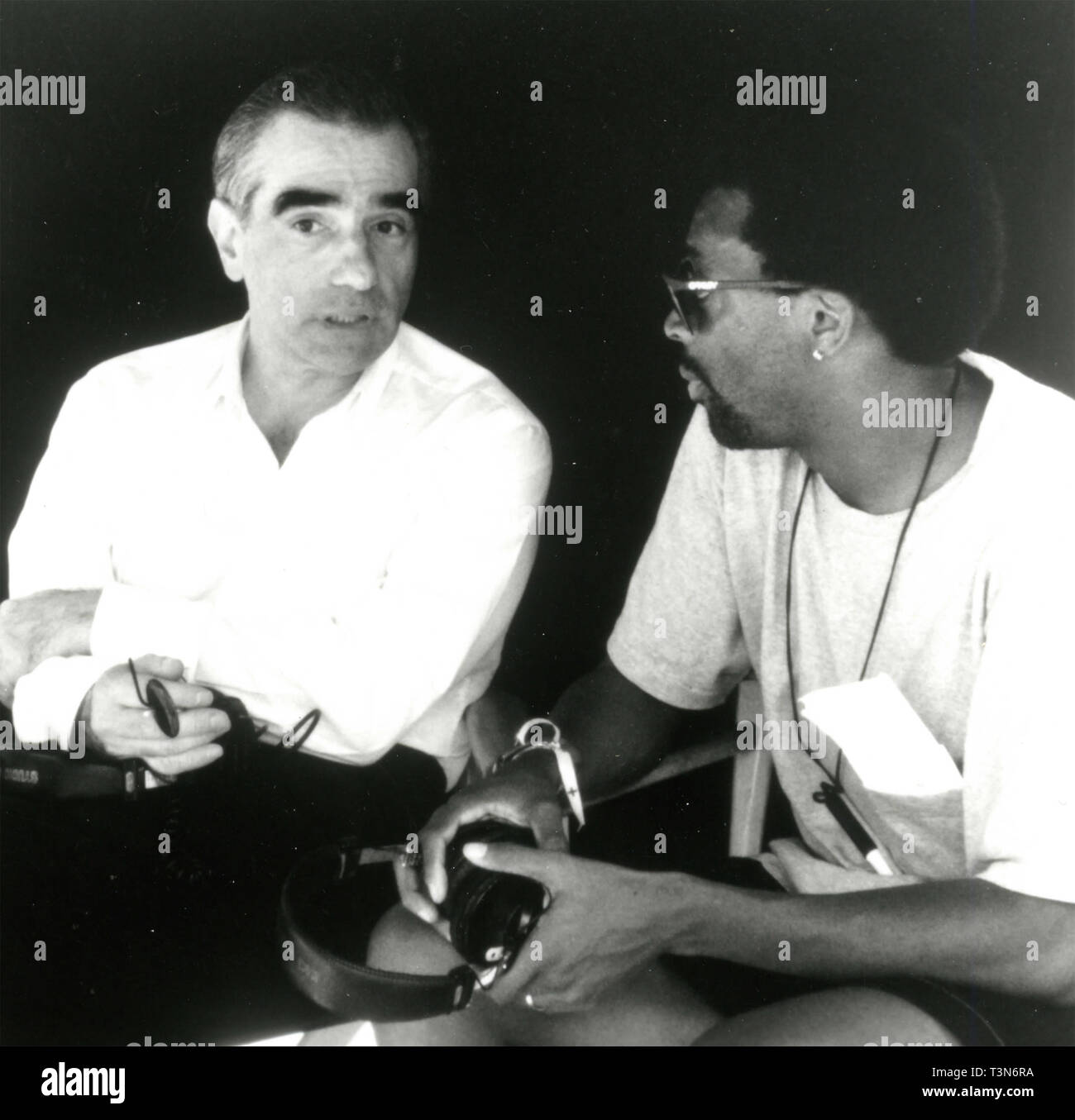 Martin Scorsese and Director Spike Lee on the set of the movie Clockers ...