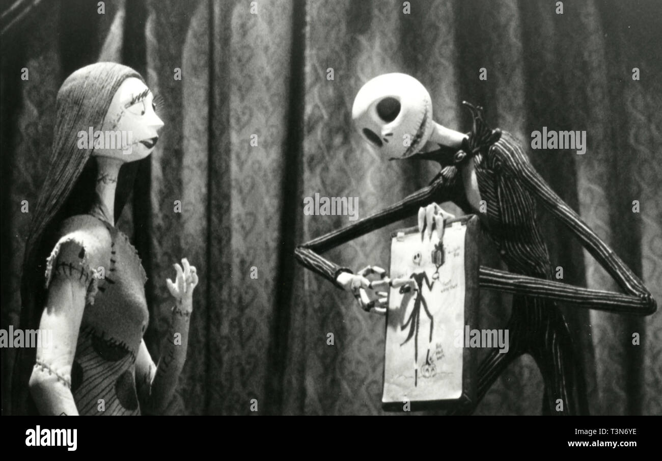 Scene from the animation movie The Nightmare Before Christmas, 1993 ...