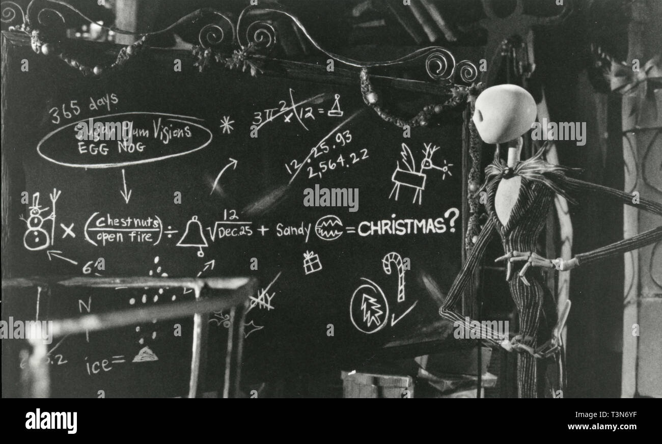 Scene from the animation movie The Nightmare Before Christmas, 1993 ...