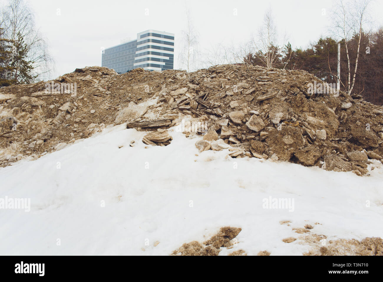 Road covered dirty snow slush hi-res stock photography and images - Alamy
