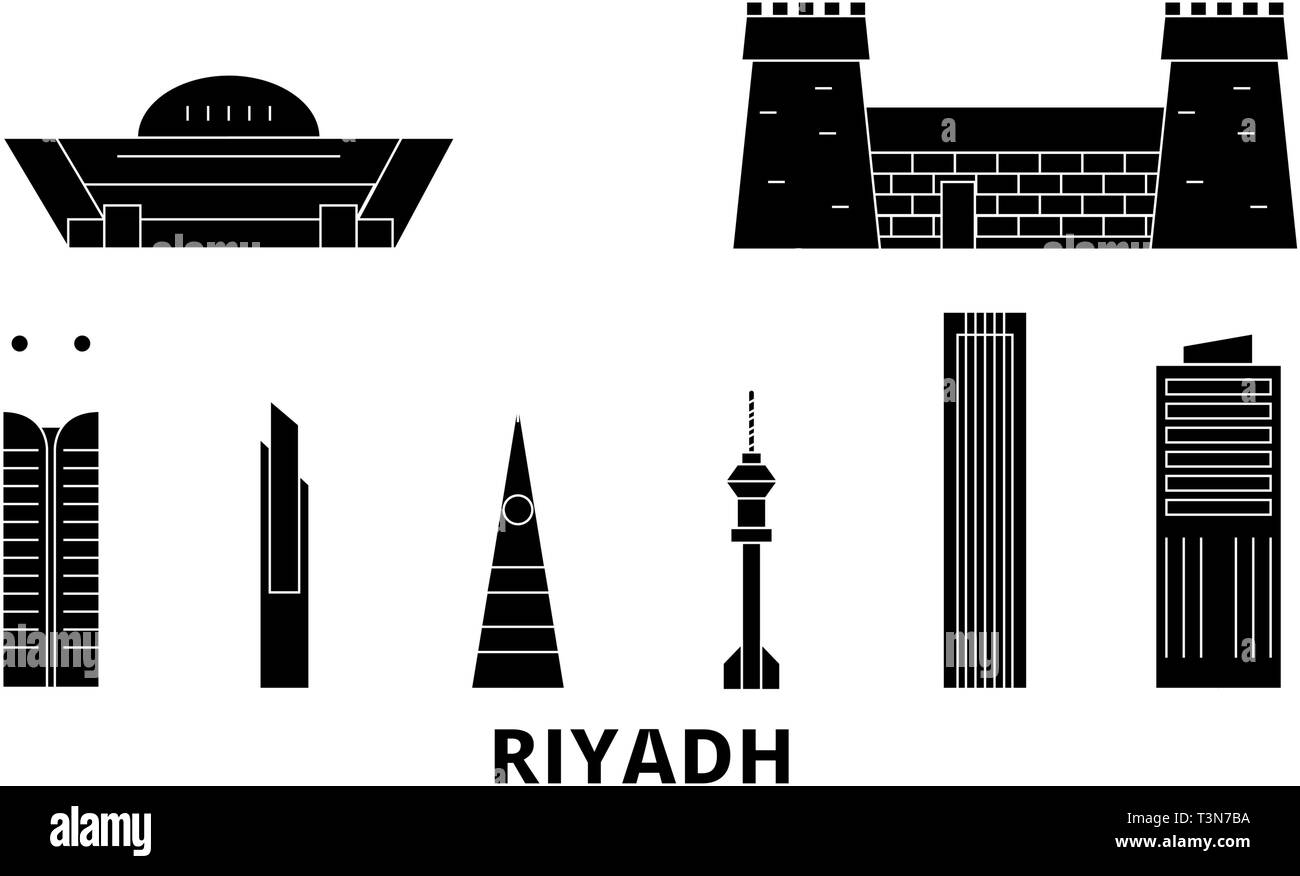 Saudi Arabia, Riyadh flat travel skyline set. Saudi Arabia, Riyadh ...