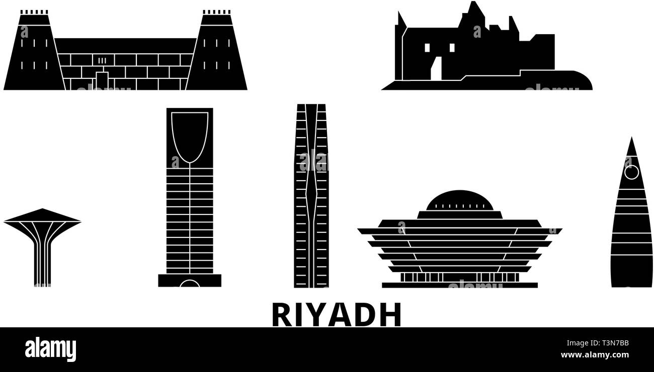 Saudi Arabia, Riyadh flat travel skyline set. Saudi Arabia, Riyadh ...