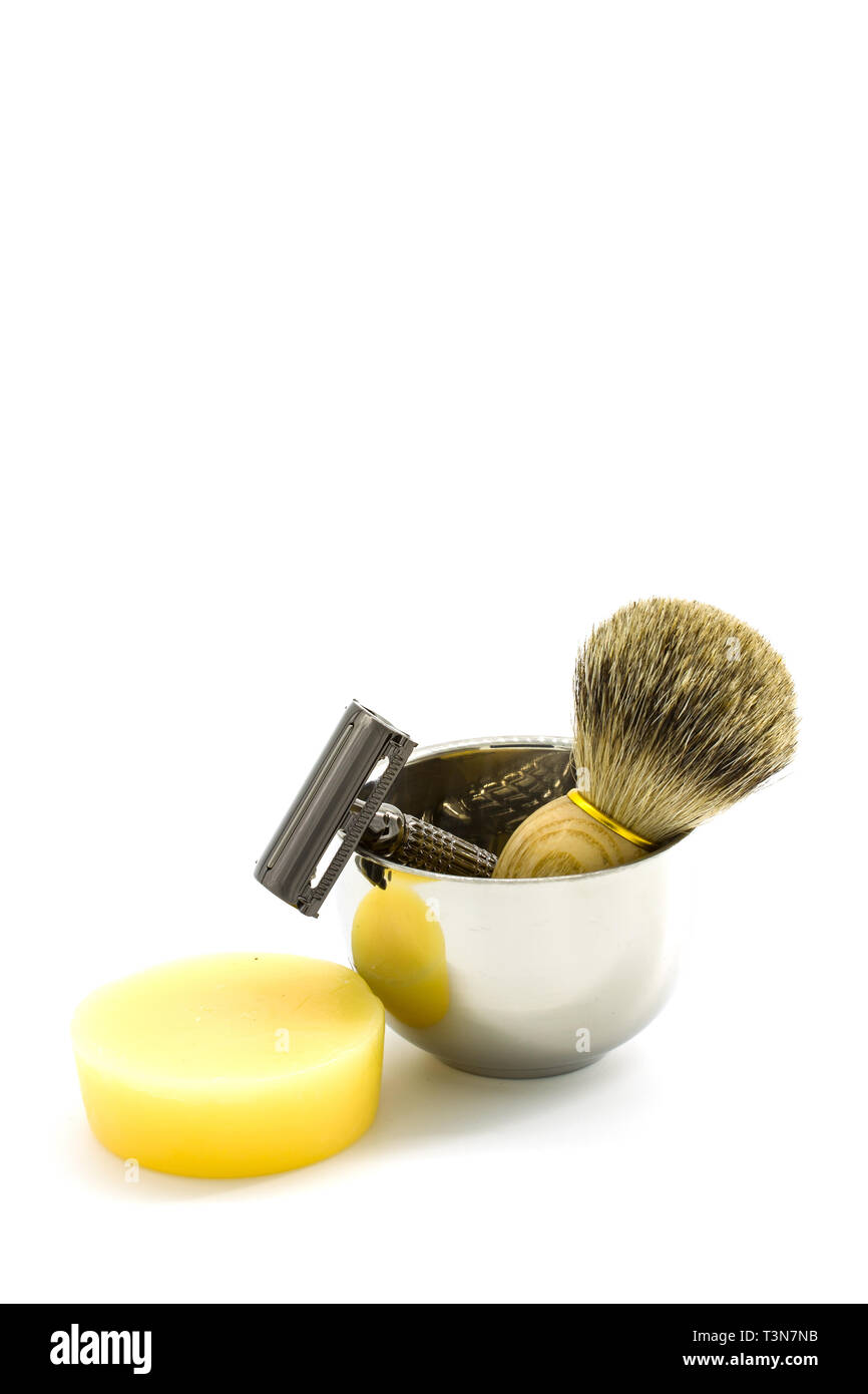 Shaving cream face man Cut Out Stock Images & Pictures - Alamy