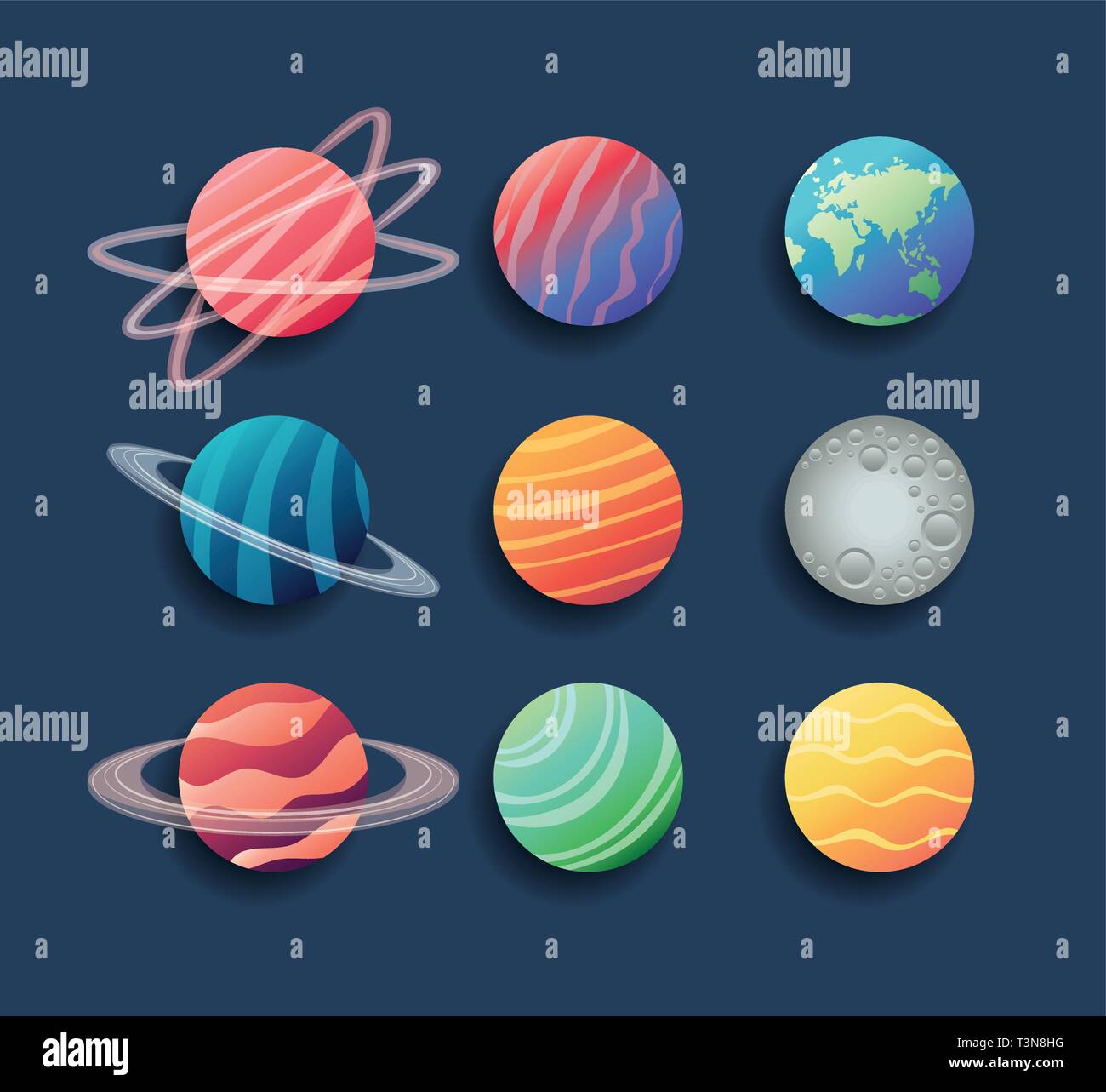 group of planets spacial icons Stock Vector Image & Art - Alamy