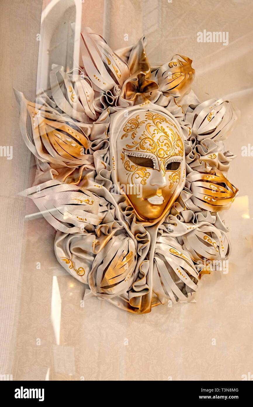 Venetian carnival mask. Street shopping. Famous souvenir. Italian market. Italy Venice Stock ...