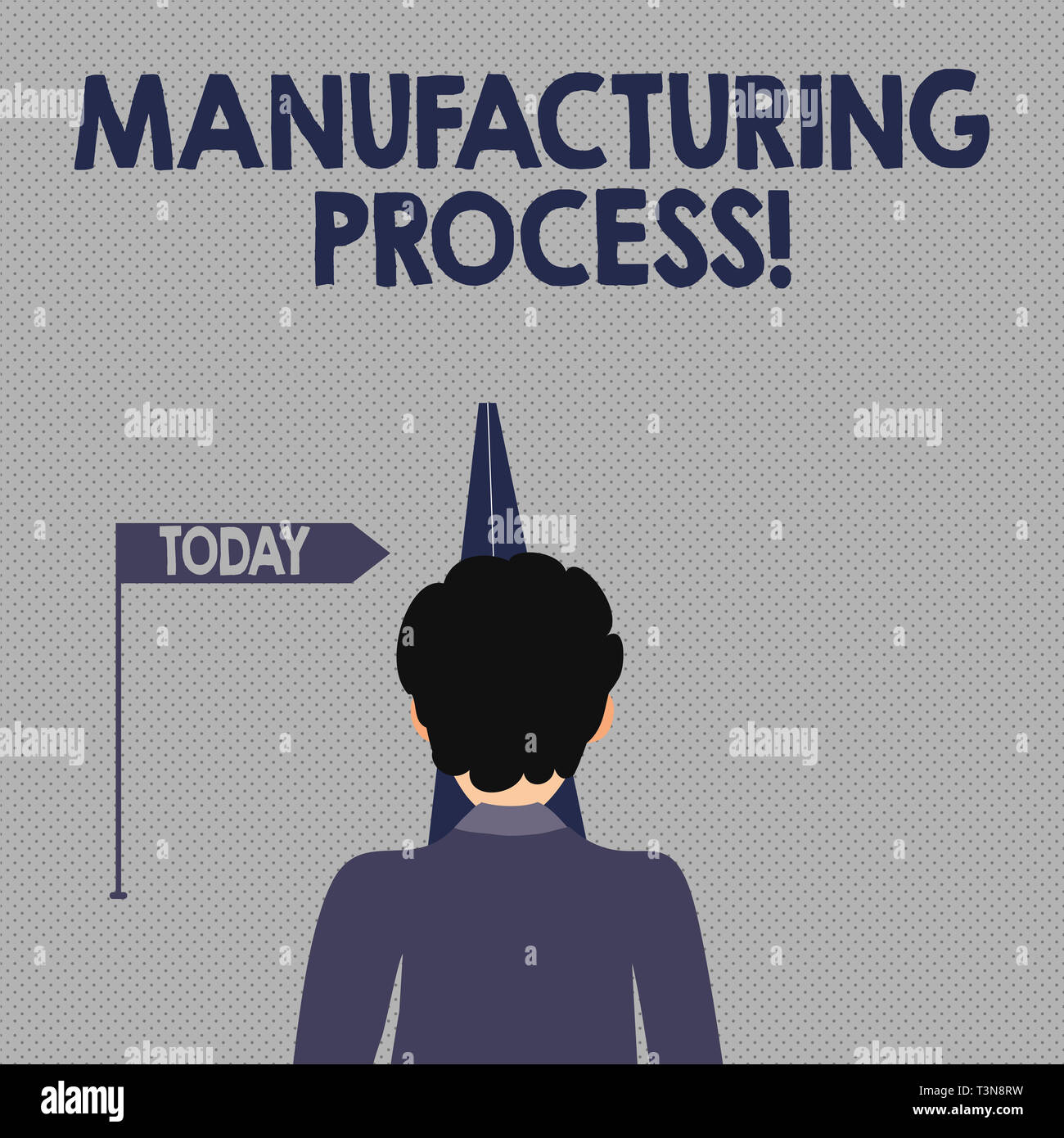 Writing note showing Manufacturing Process. Business concept for steps ...