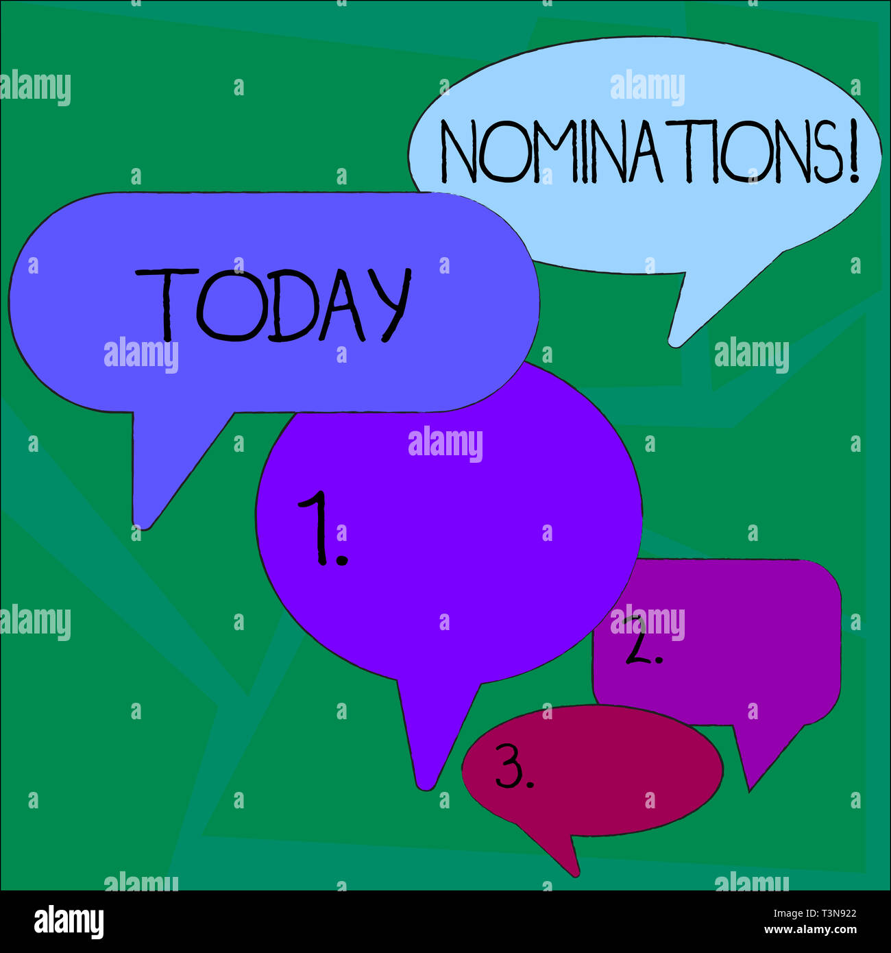 Text sign showing Nominations. Business photo showcasing action of ...