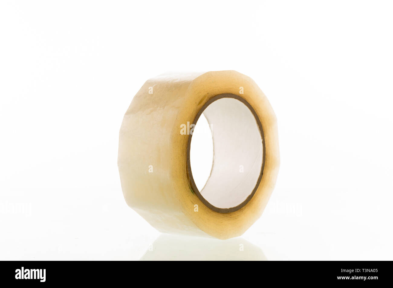 Transparent electrical tape on a white background. Packing material ...
