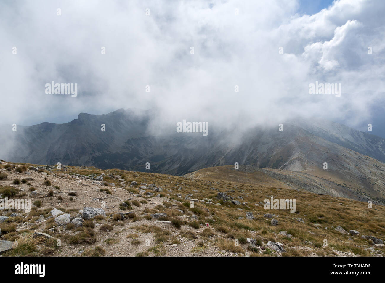 Amazing Panorama from Musala peak, Rila mountain, Bulgaria Stock Photo ...