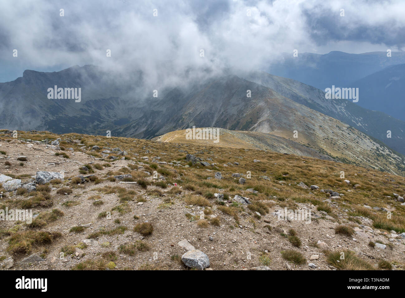 Amazing Panorama from Musala peak, Rila mountain, Bulgaria Stock Photo ...