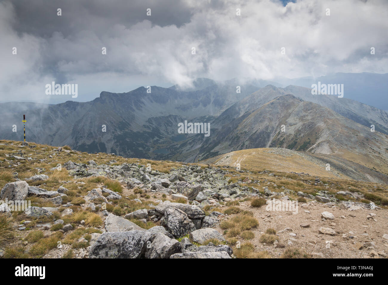 Amazing Panorama from Musala peak, Rila mountain, Bulgaria Stock Photo ...