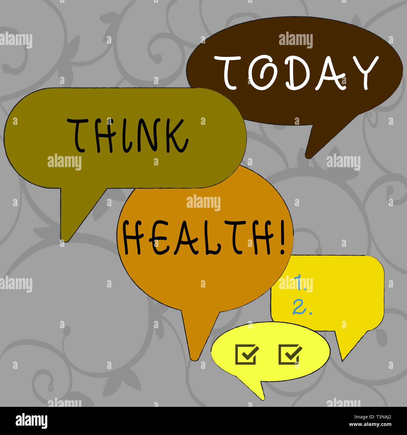Writing note showing Think Health. Business concept for state of ...