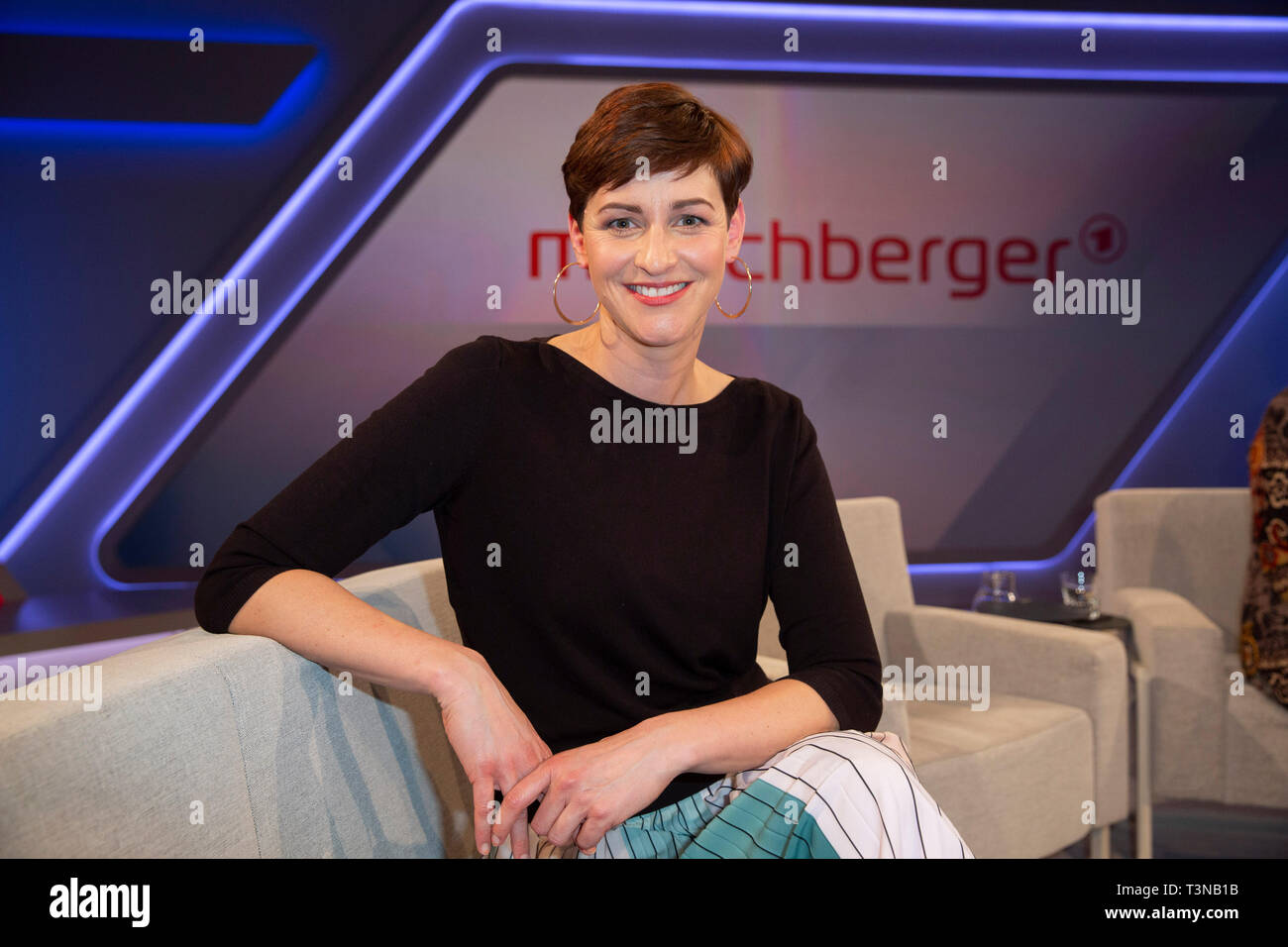 Natalie Grams in der ARD-Talkshow maischberger im WDR Studio BS 3. Köln ...