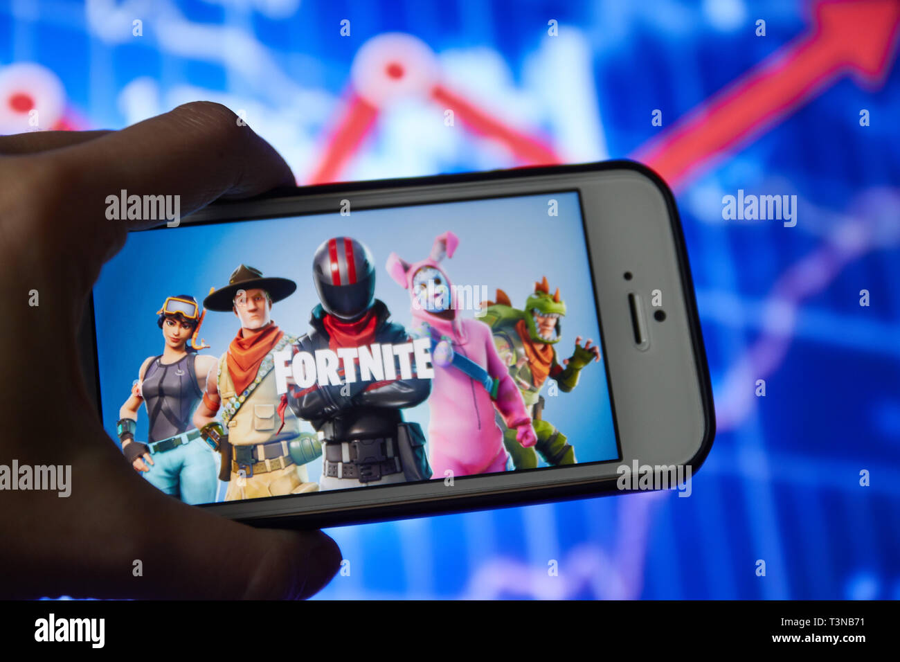 San Francisco, CA USA - April 2019: hand holding a phone with a ...