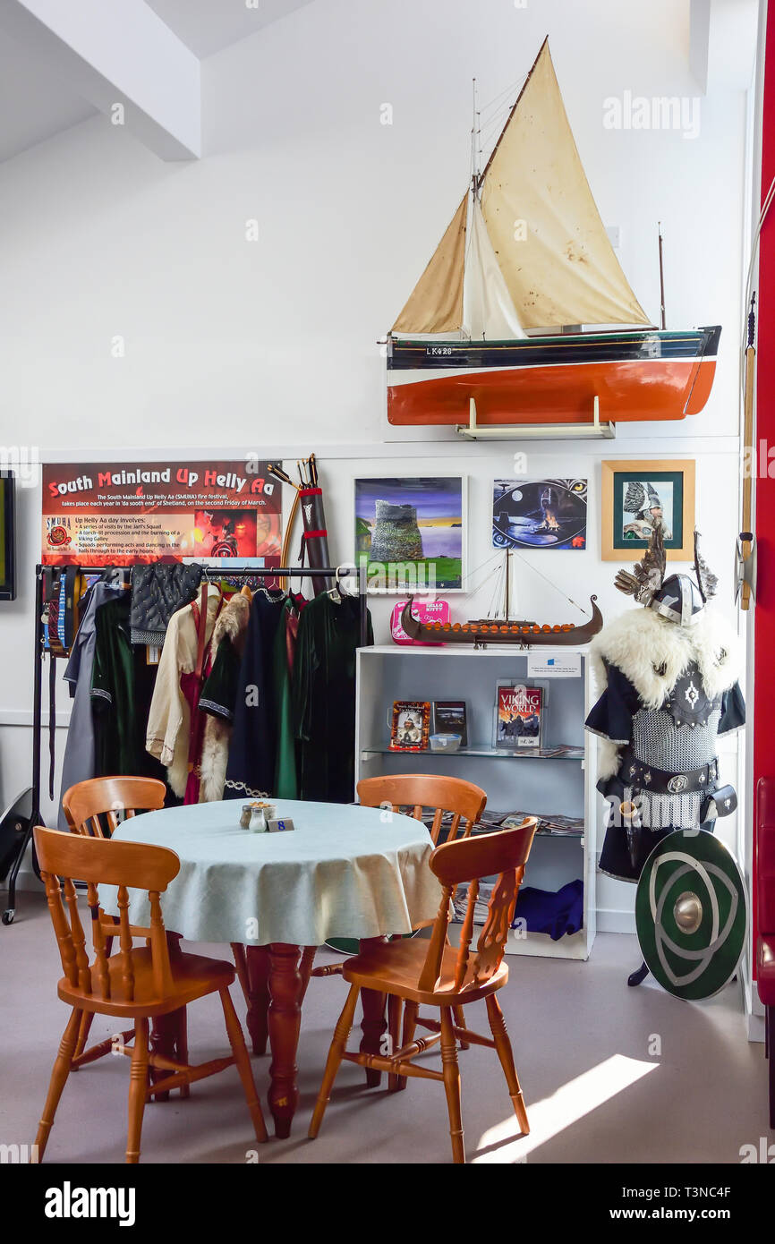 Interior display at Hoswick Visitor Centre, Hoswick village ...