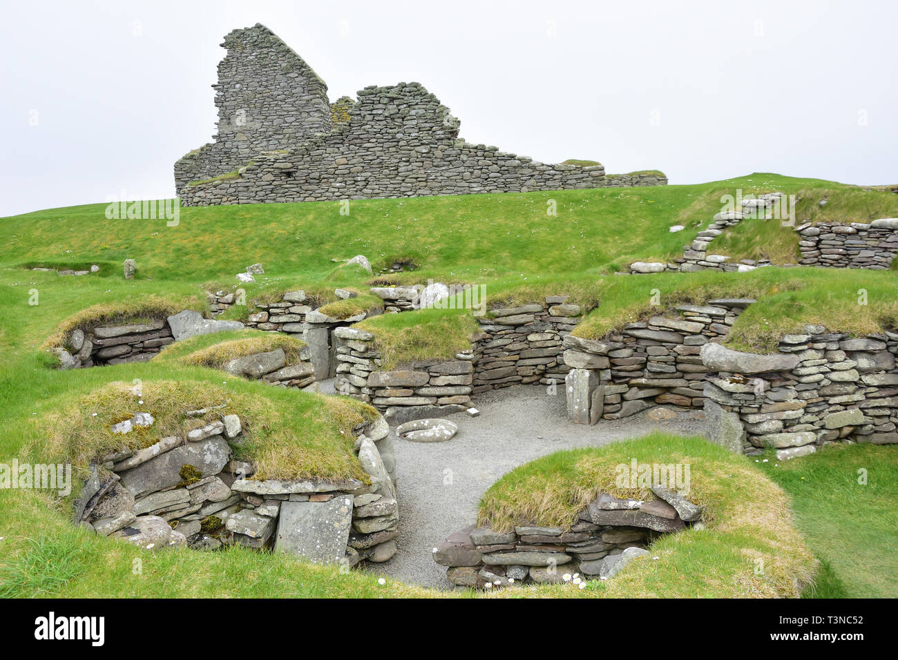 Historic ancient jarlshof prehistoric archaeological site dunros hi-res ...