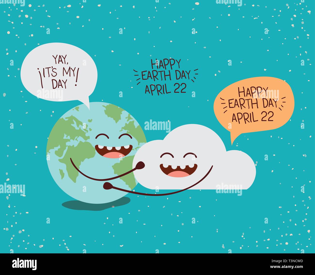 earth and cloud characters with speech bubbles Stock Vector Image & Art ...