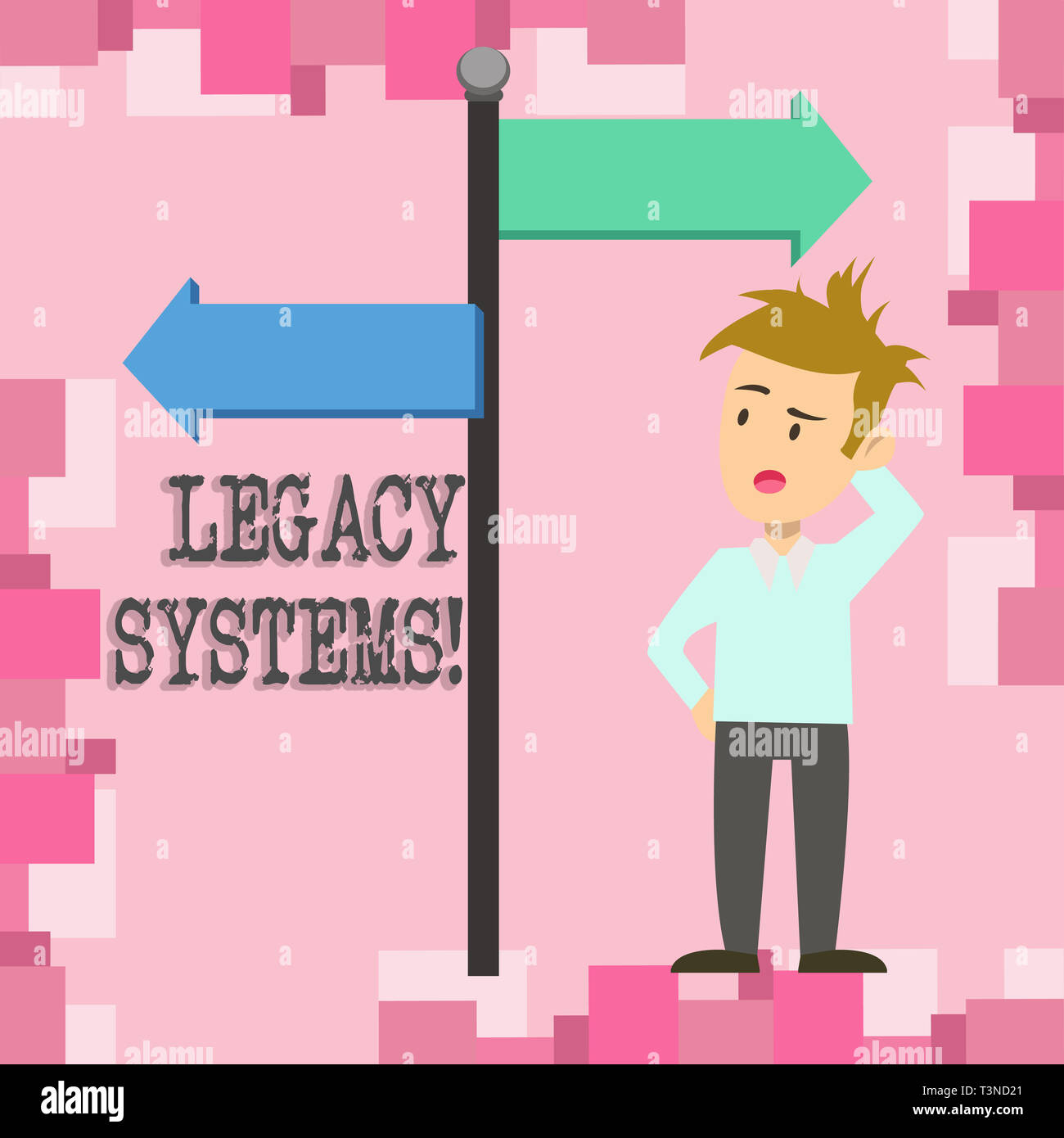 Conceptual Hand Writing Showing Legacy Systems Concept Meaning Old