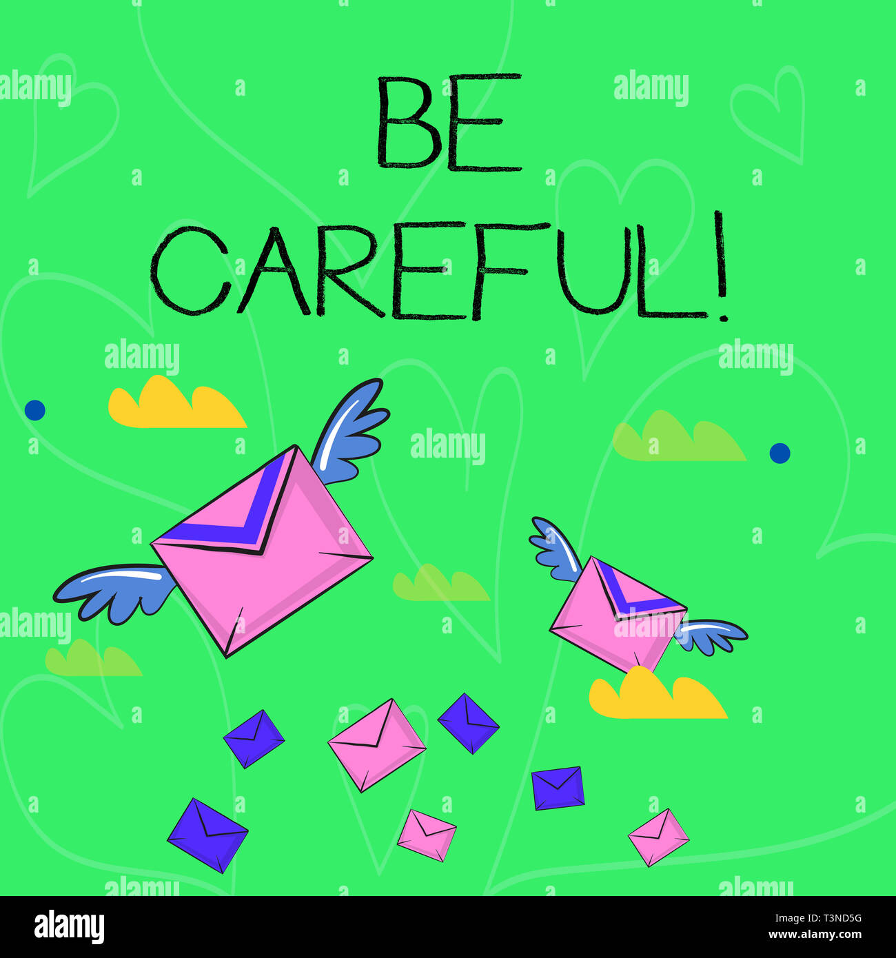 Conceptual hand writing showing Be Careful. Concept meaning making sure ...