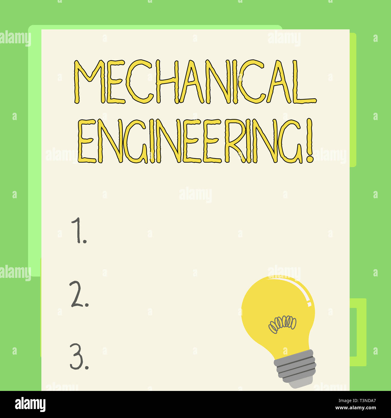Handwriting text writing Mechanical Engineering. Conceptual photo ...