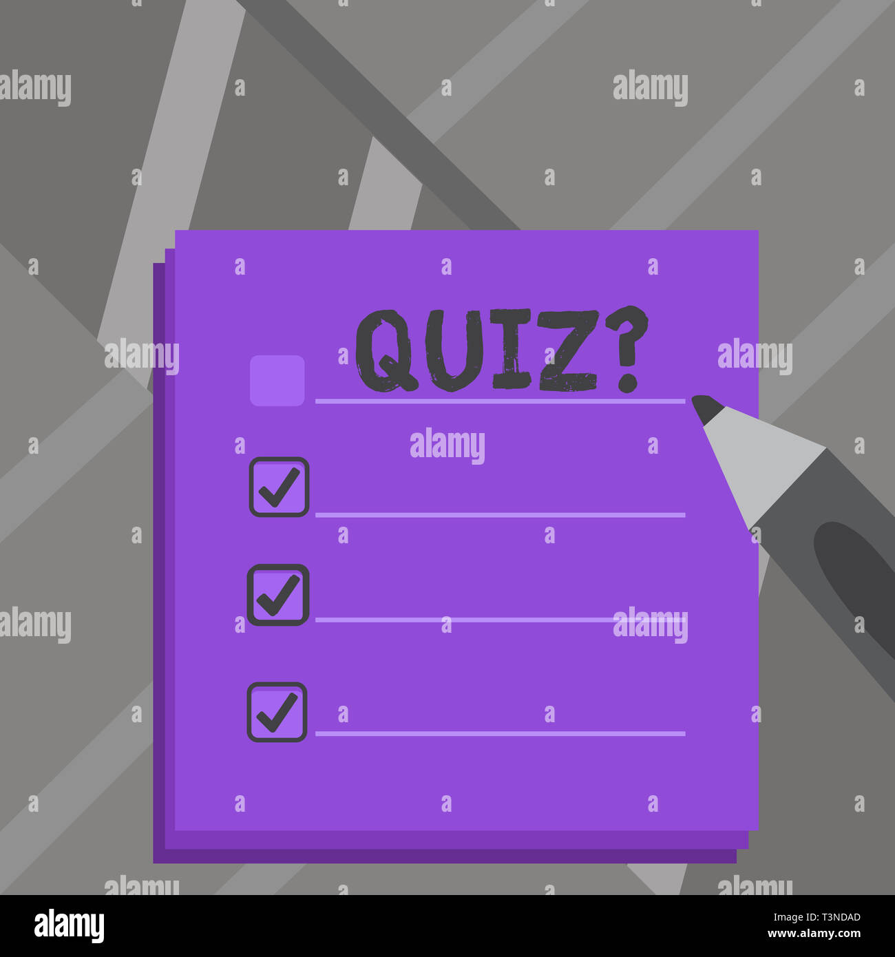 Handwriting text Quiz Question. Conceptual photo test of knowledge as ...
