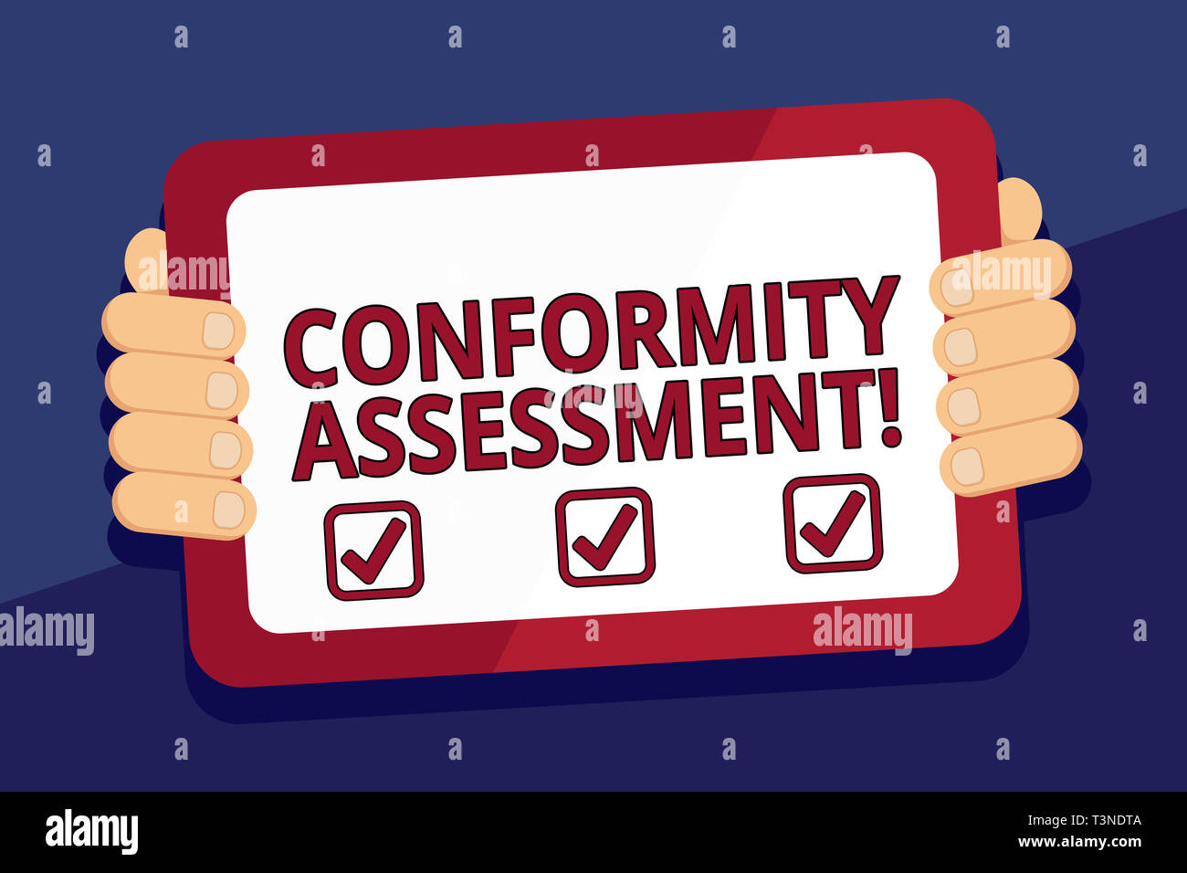 Writing note showing Conformity Assessment. Business concept for ...
