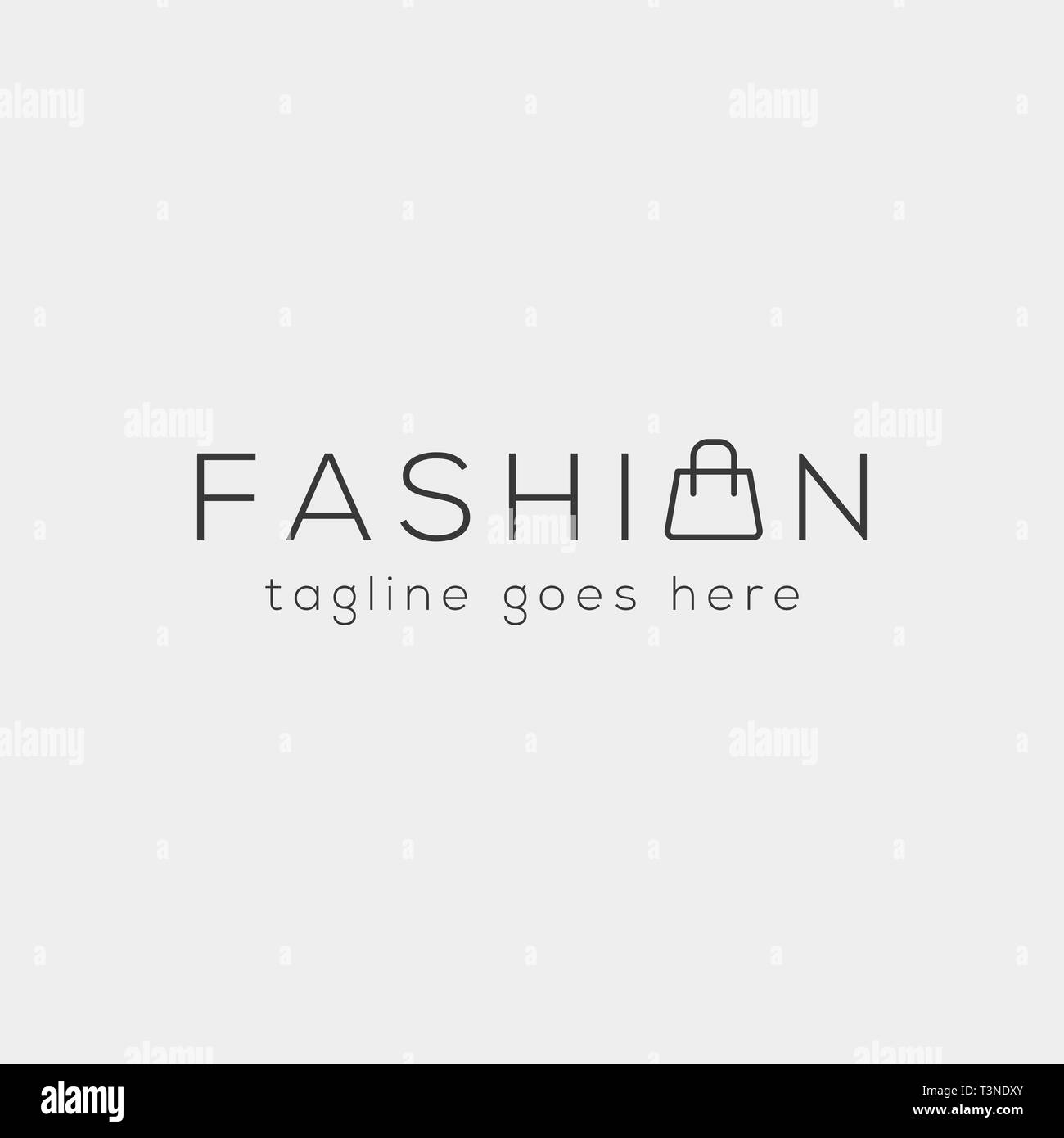 fashion bag shoping simple text logo type template vector illustration ...
