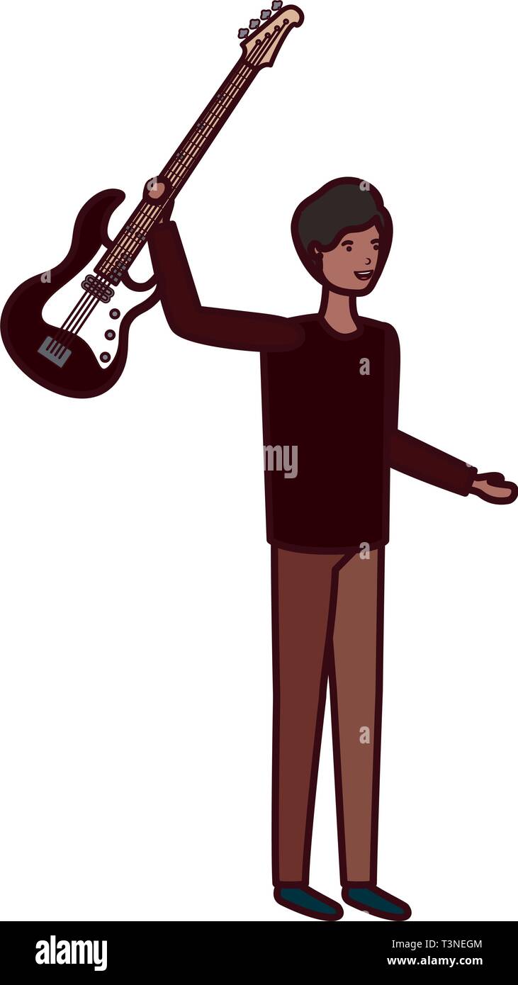 young man with electric guitar character Stock Vector Image & Art - Alamy