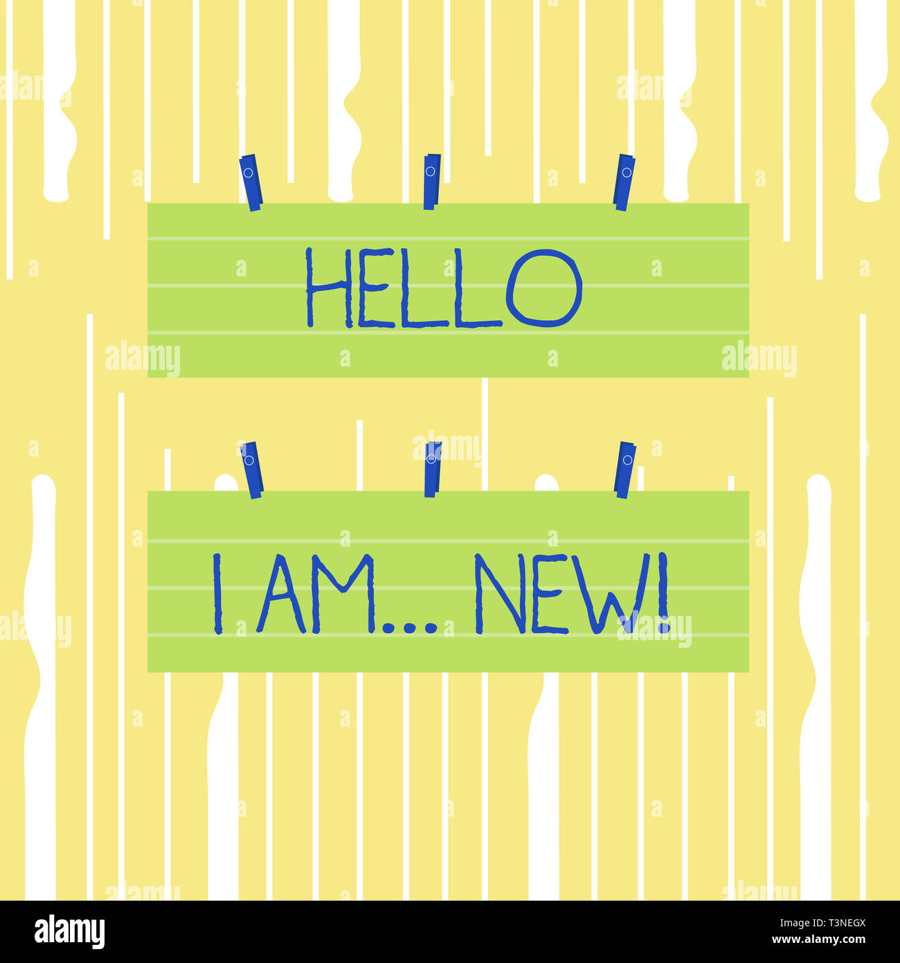 Word writing text Hello I Am New. Business photo showcasing used as ...