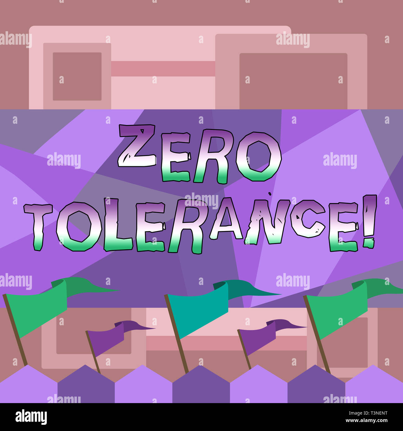 Handwriting text writing Zero Tolerance. Conceptual photo refusal ...