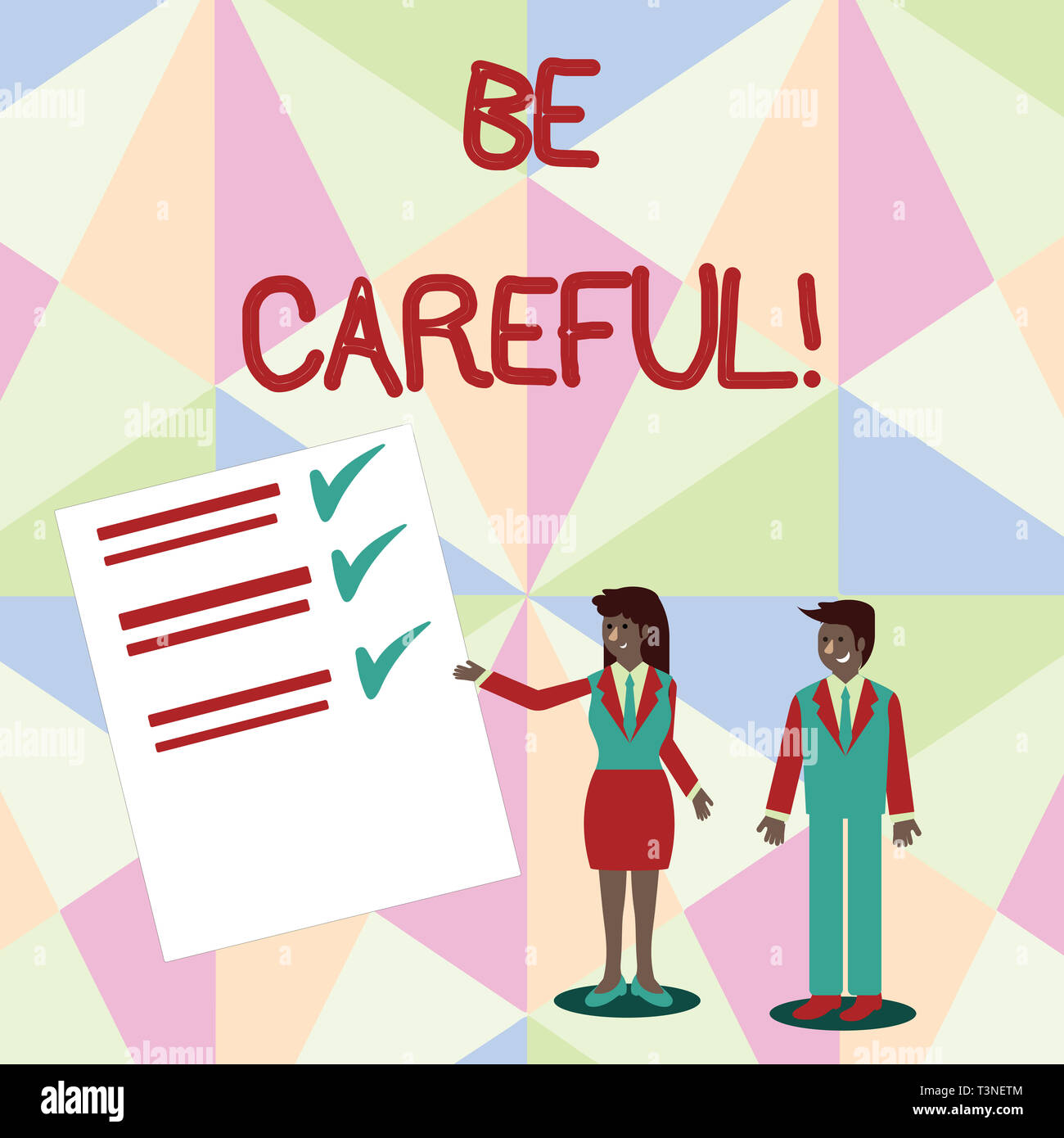 Text sign showing Be Careful. Business photo text making sure of ...