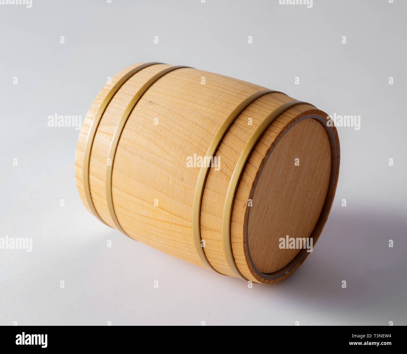Wooden barrel with iron rings Stock Photo - Alamy