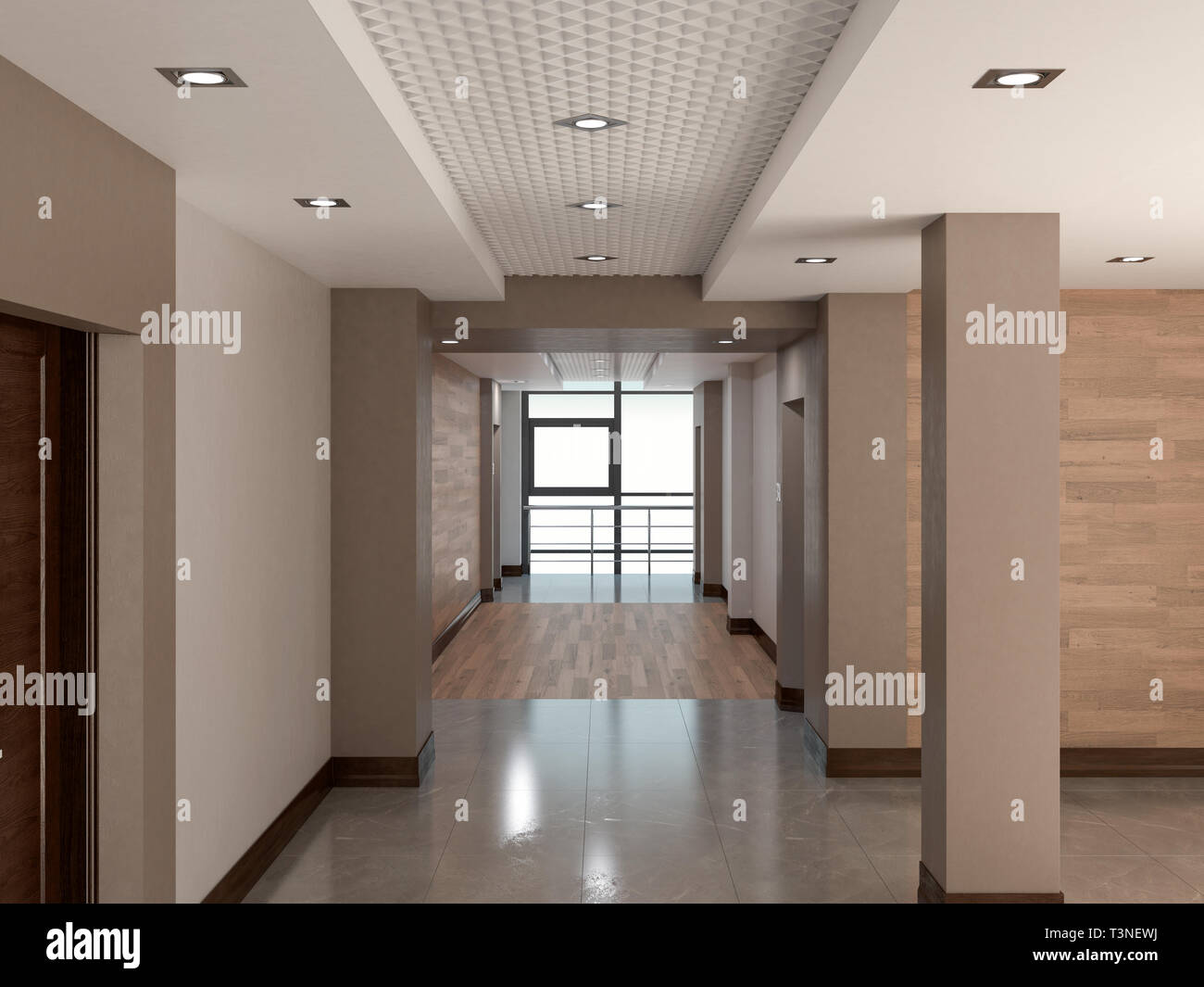 public interior 3d render Stock Photo - Alamy