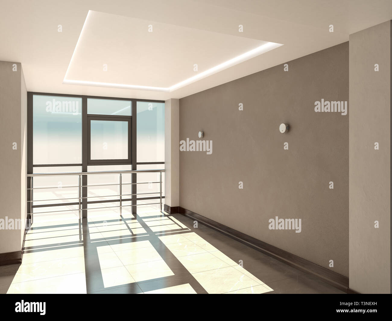 public interior 3d render Stock Photo - Alamy