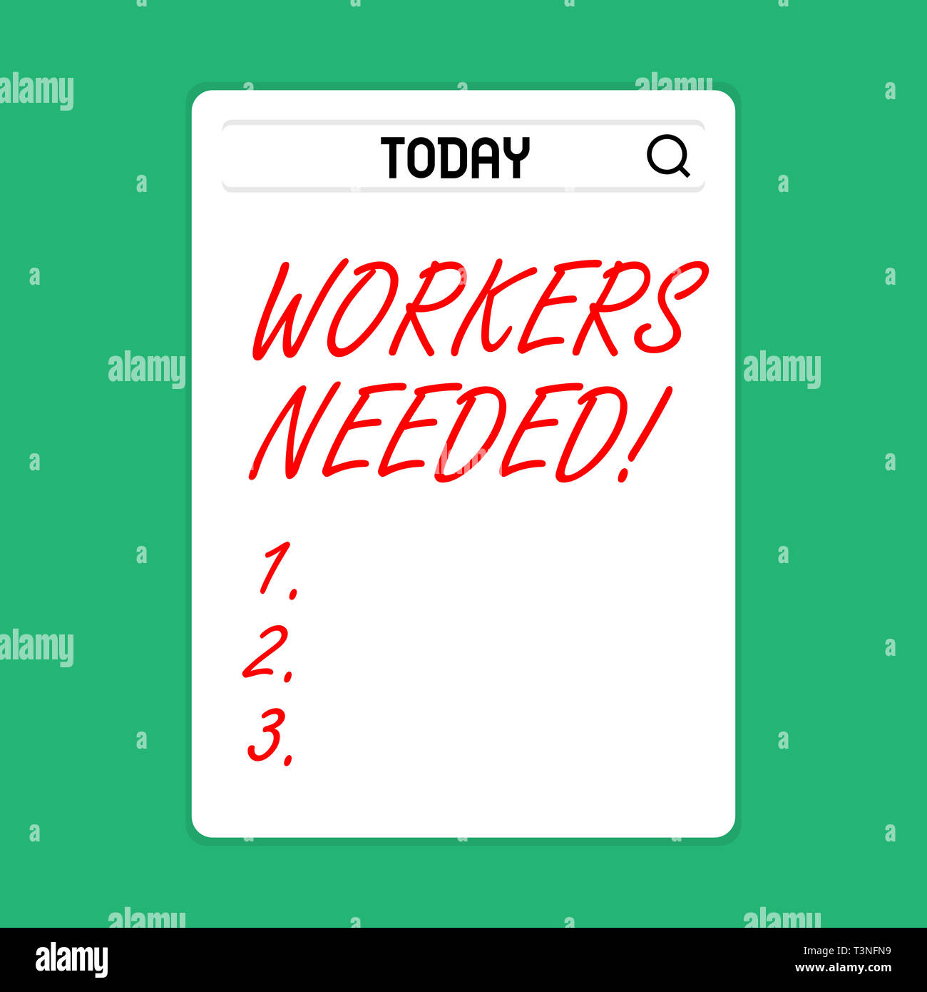 Handwriting text Workers Needed. Conceptual photo Someone who is ...