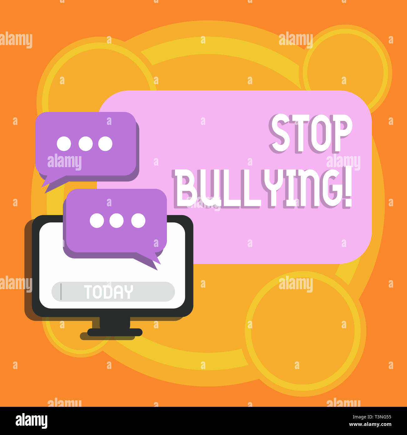 Writing note showing Stop Bullying. Business concept for no aggressive ...