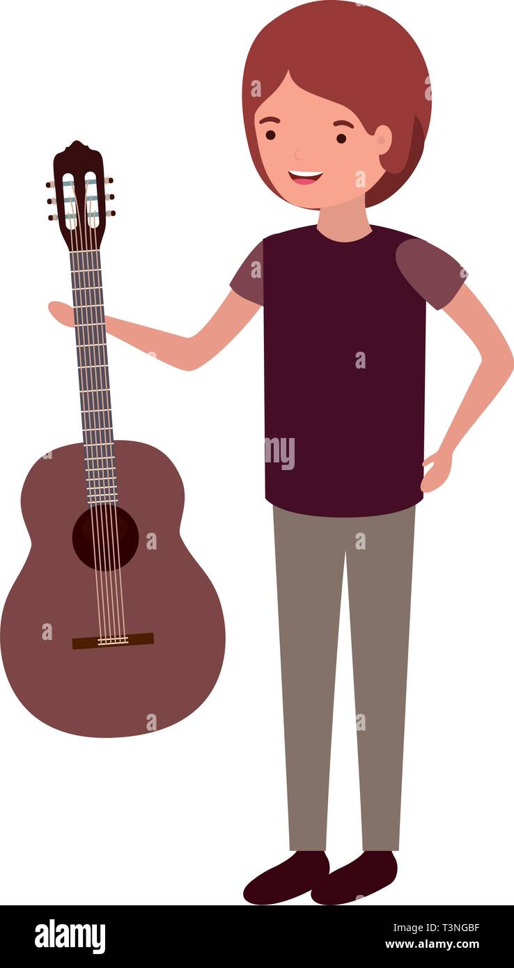 young man with guitar character Stock Vector Image & Art - Alamy