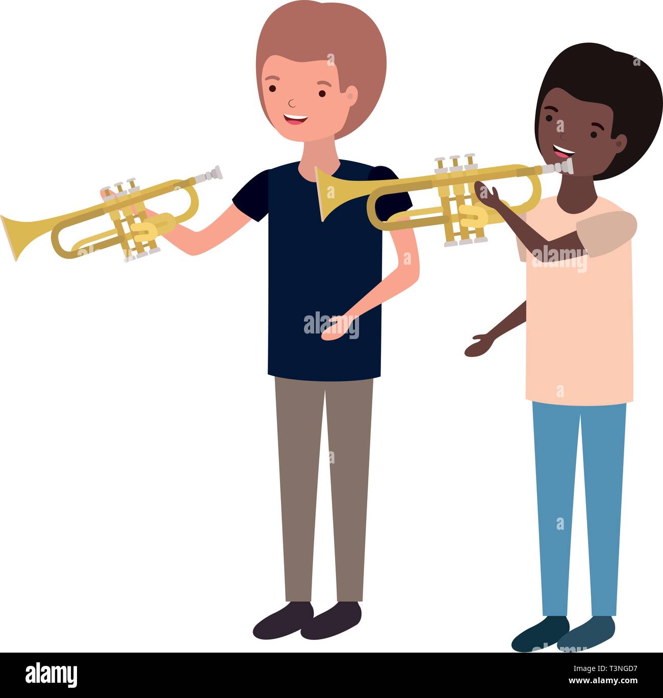 men with musical instruments character Stock Vector Image & Art - Alamy